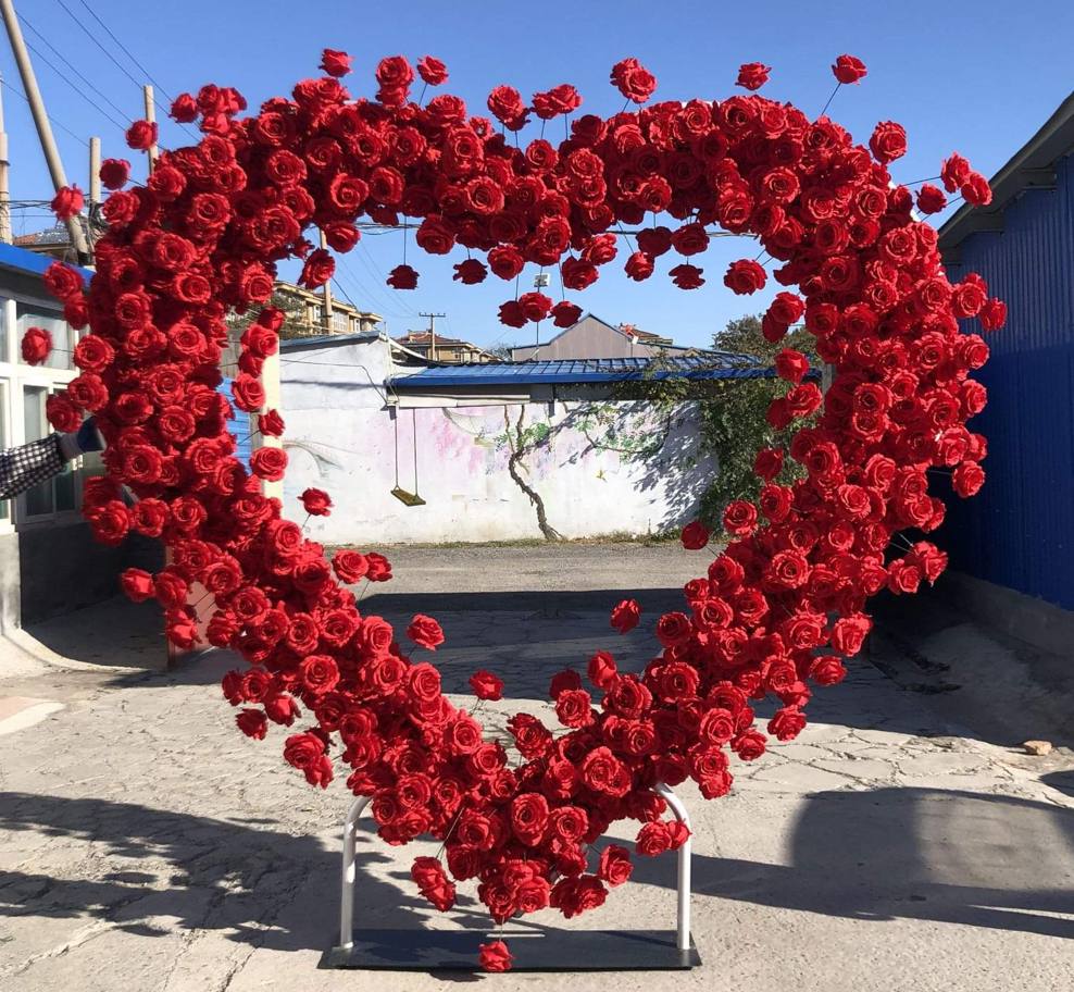 Heart Shaped Flower Arch 6.5ft, 5D Wedding arch flowers, Wedding heart ...